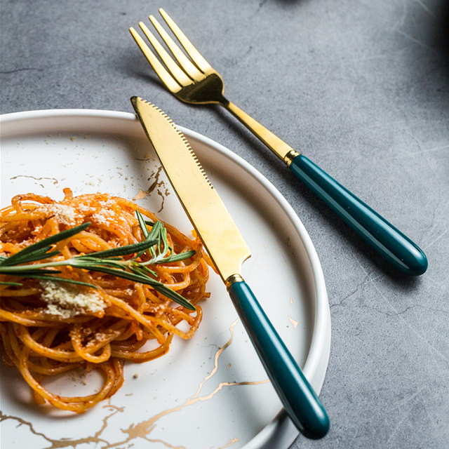 Three -piece janshop western tableware set, knife fork spoon, two ...